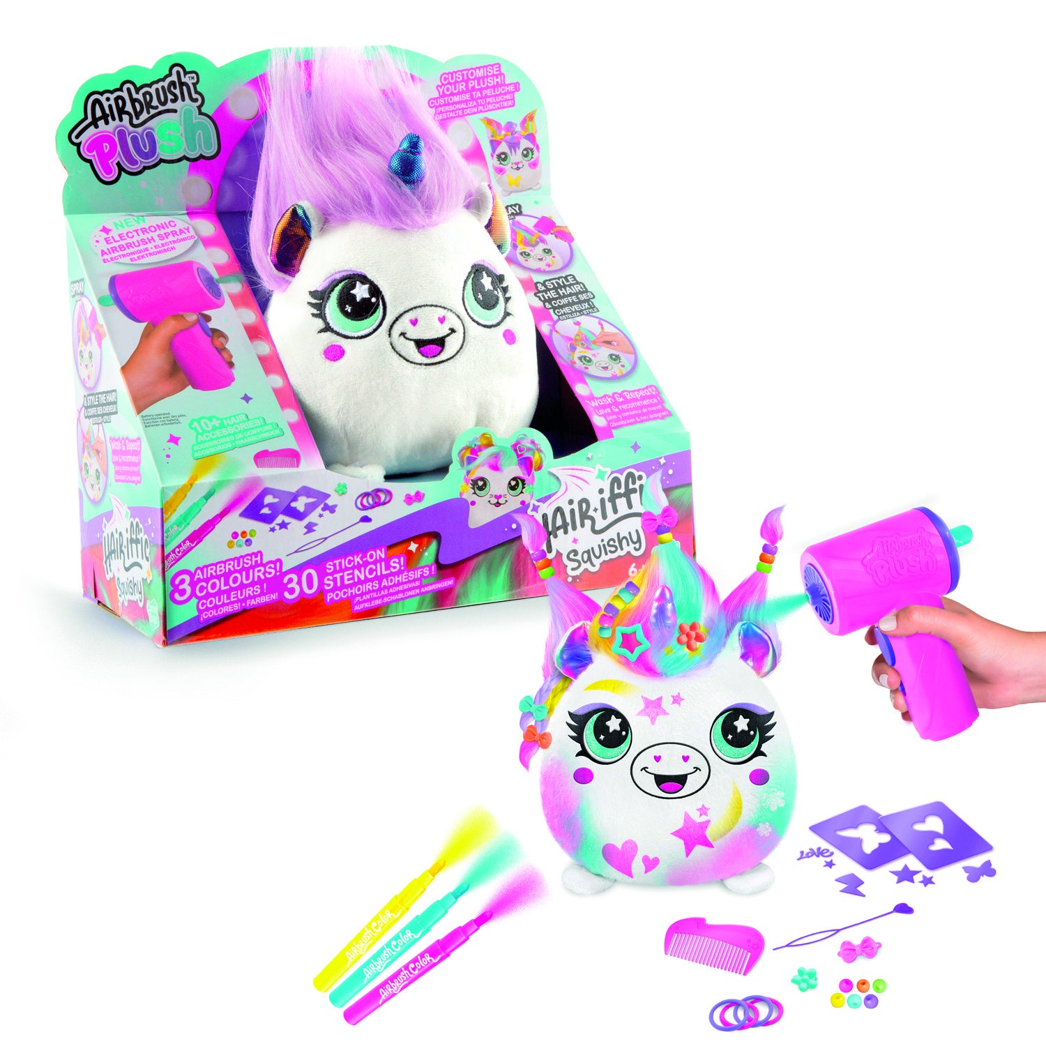 Airbrush Plush Hair'Iffic 17Cm Squish Pal-Princess | Airbrush Plush ...